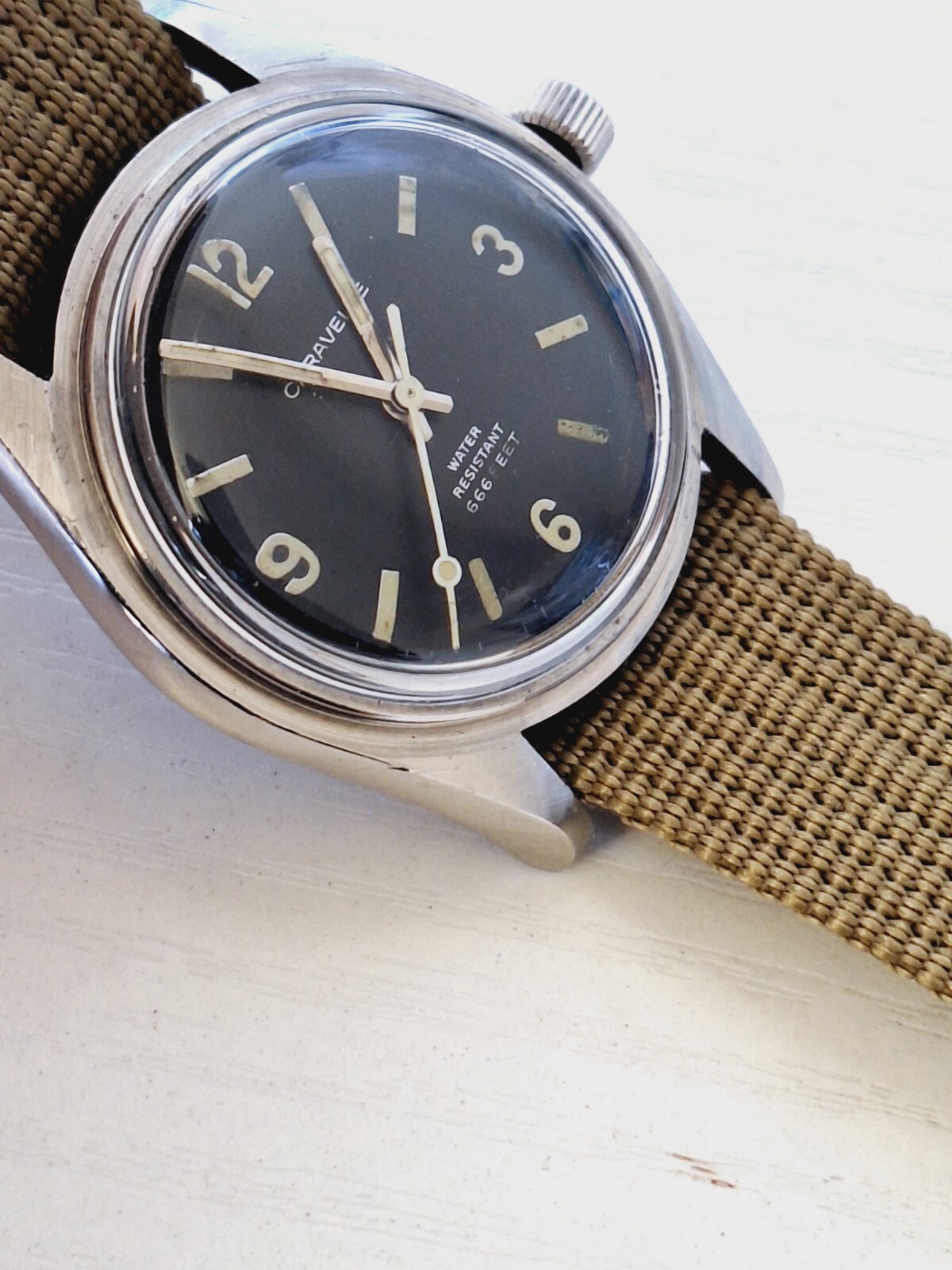 Caravelle by Bulova Sea Hunter 666ft Devil Explorer leather 1970 ...