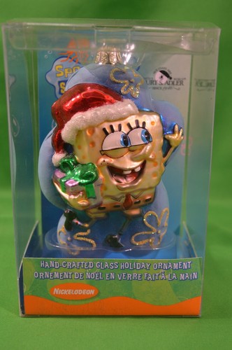 SpongeBob Square Pants Christmas Ornament W/ Box,Hand-crafted Glass | eBay