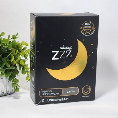 Always ZZZ Period Underwear 360° Overnight Disposable L - 1 Box of 2 ...