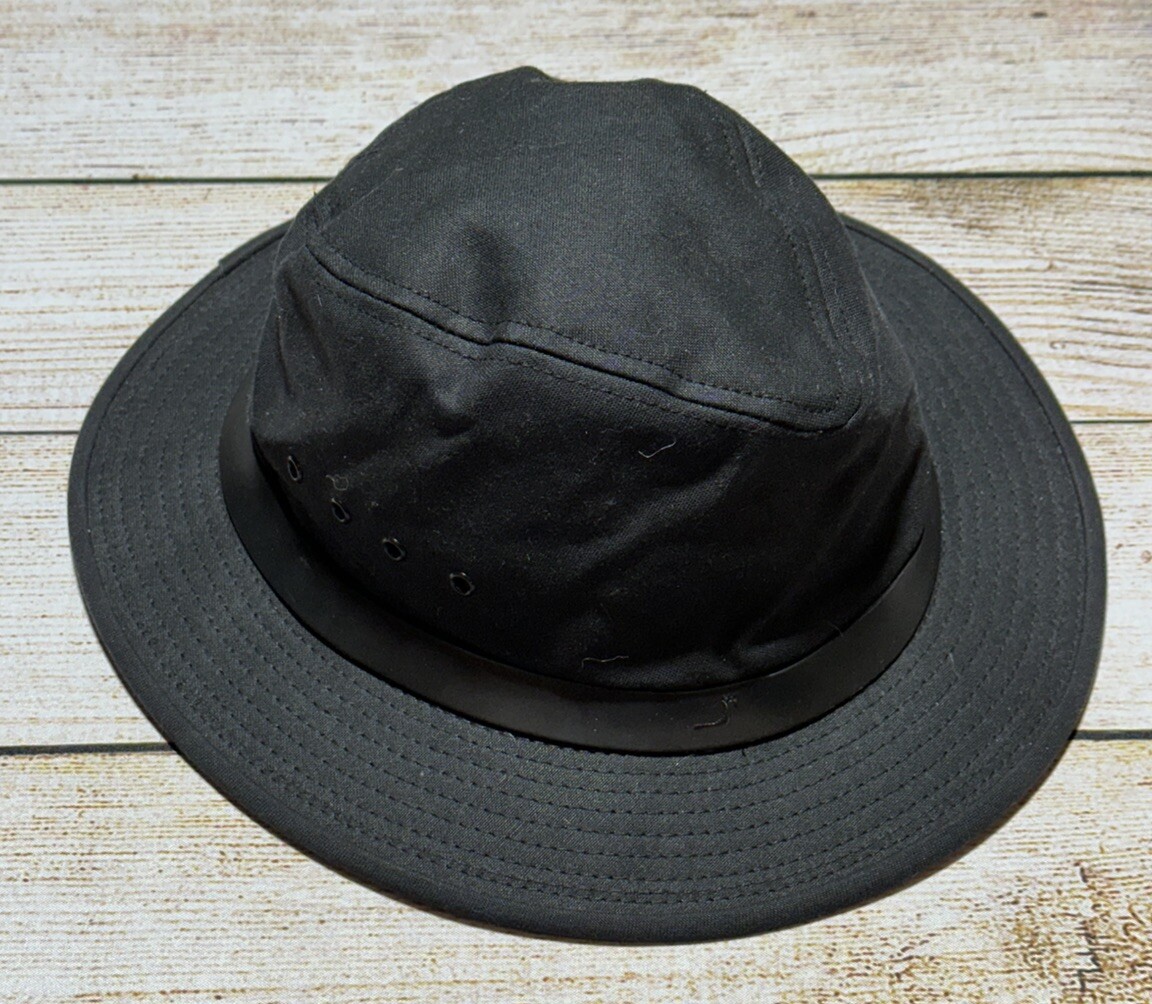 Filson Tin Cloth Packer Hat Black With Leather Trim S… - Gem