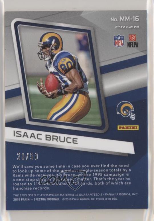 2019 Panini Spectra Milestone Moments Neon Green Prizm /50 Isaac Bruce ...