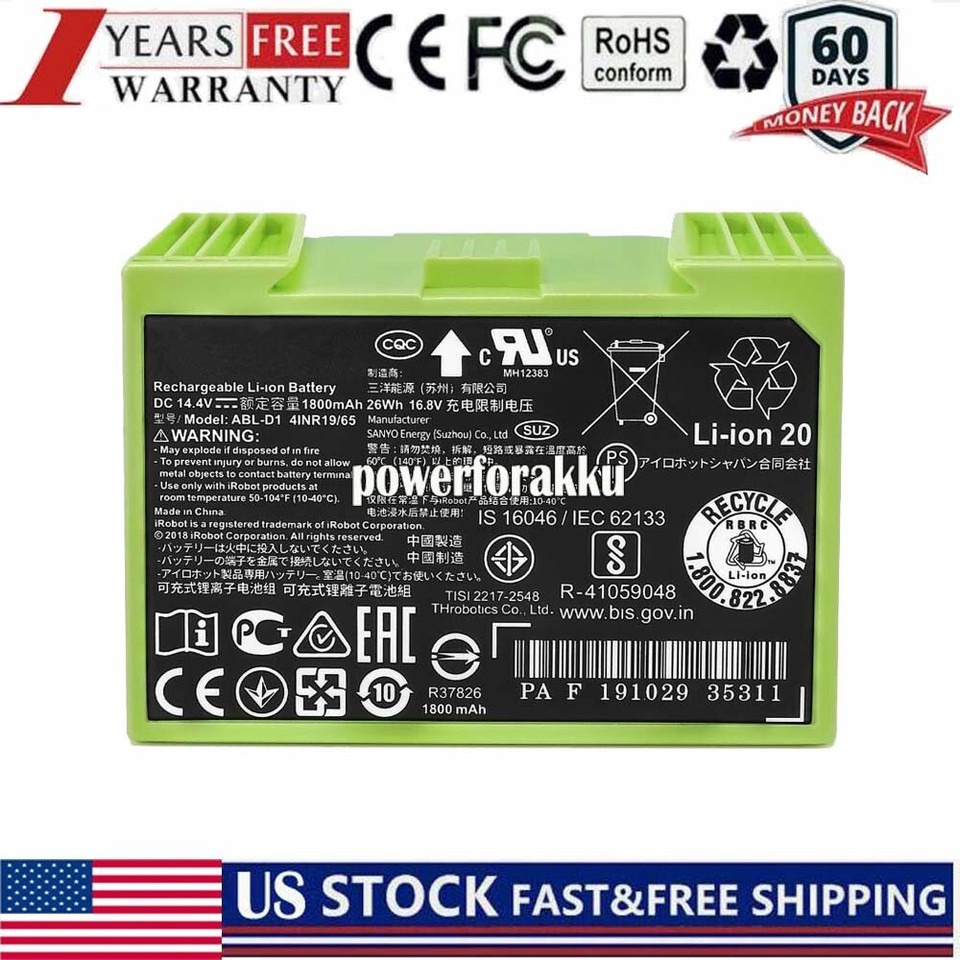 Battery For iRobot Roomba i6 i7 i7+ i7 Plus 7150 7156 7158 7550 7558 ...