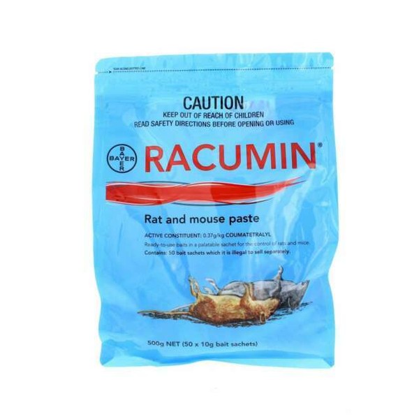 Bayer Racumin Rat and Mouse Bait Paste, 500g - 50 Sachets for sale ...