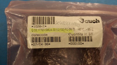 (5 PCS) Q33.1776-SMU4-30-50/100-T1-FU JAUCH QUARTZ CRYSTAL 33.1776 MHZ ...