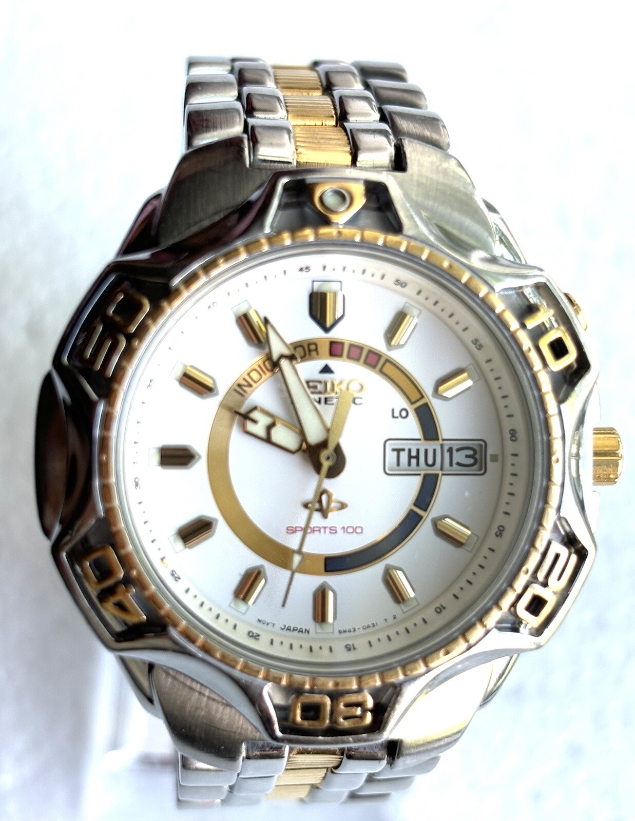 Seiko Kinetic 5M43A-0A39, Power Reserve Indicator. Quick Set Day Date ...