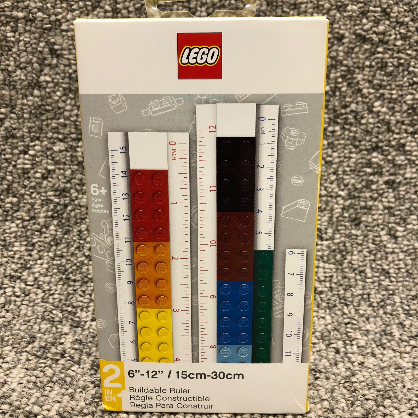 LEGO 6" - 12" Buildable Convertible Multicolor Rainbow Ruler 51498 | eBay