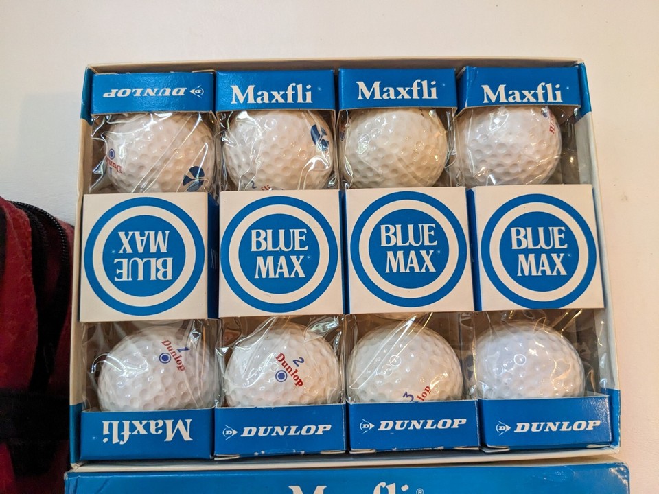 Vtg Dunlop Maxfli Blue Max Golf Balls 4 Boxes of 3 Each 12 total Red ...