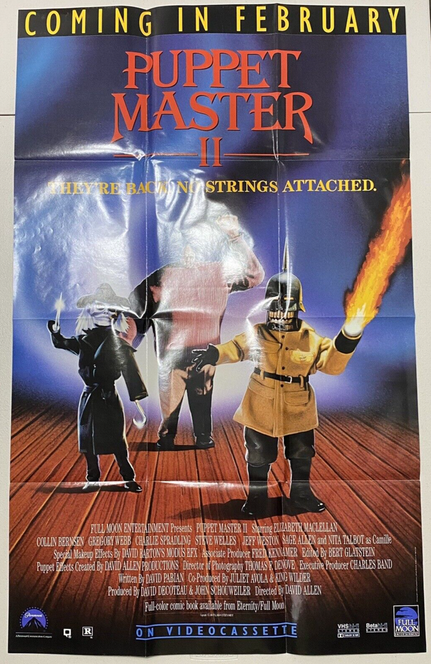 PUPPET MASTER II 2 Movie Promo Poster VHS Video Full Moon Horror Cult ...