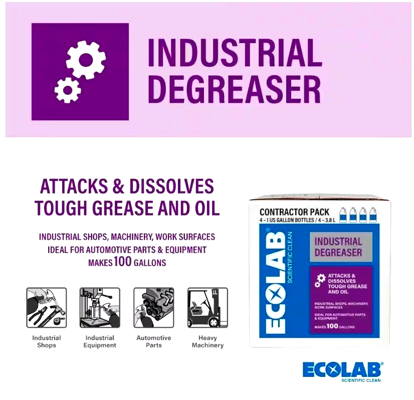 Ecolab Heavy Duty Industrial Degreaser Concentrate | 4 Pc. | 1 Gal ...