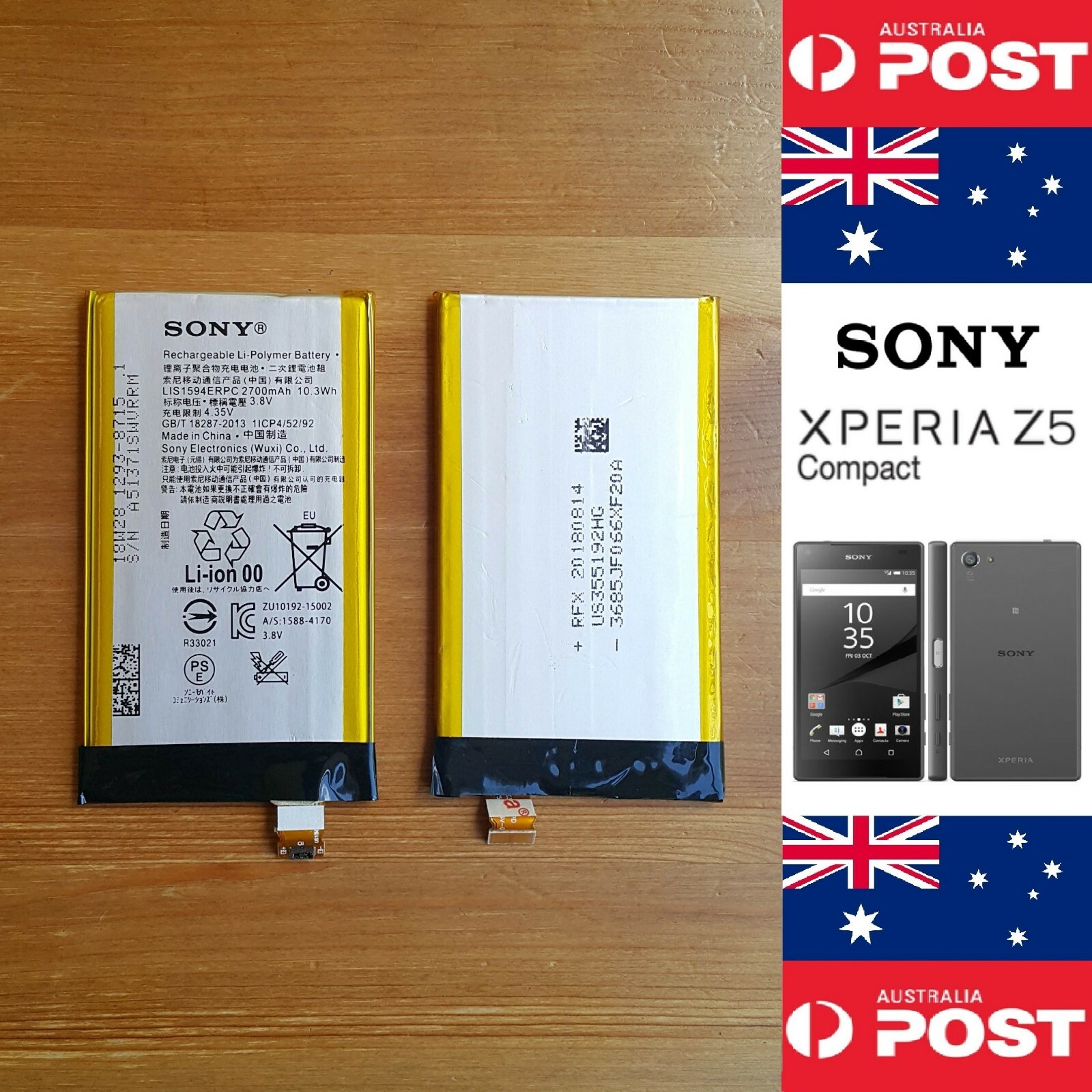 GENUINE SONY Xperia Z5 Compact Battery LIS1594ERPC LIS1634ERPC 2700mAh ...