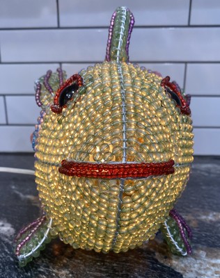 Vtg Beaded Tropical Colorful Koi Fish Lamp 9" x 7". Beadworx? | eBay