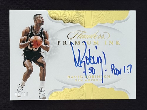 2018-19 Panini Flawless David Robinson #PI-DRB Premium Ink Auto Gold ...