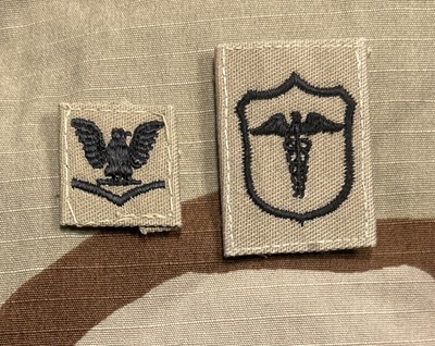 US Navy PO3/E4 Rate DCU Sew-On Corpsman Petty Officer 3 Desert USN | eBay