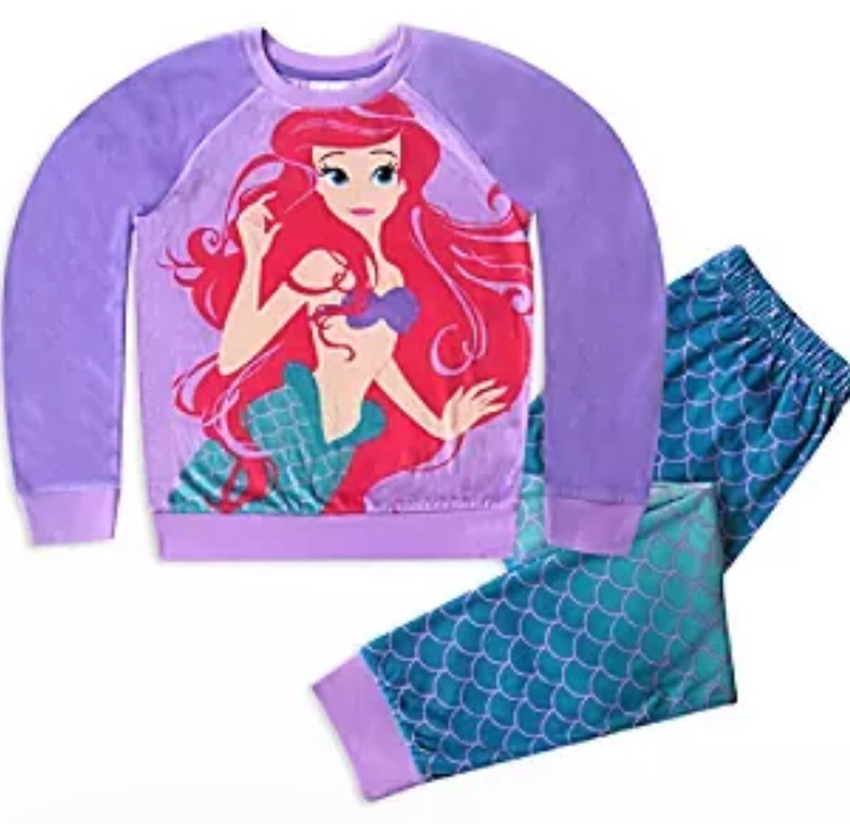 Disney The Little Mermaid Ariel Fleece Pajama Set Size 4 NWT Ship NOW ...
