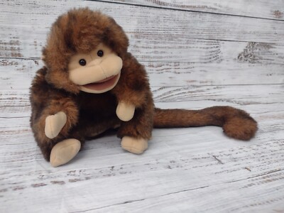 Folkmanis Monkey Puppet Plush Full Body Brown Monkey Chimp Long Tail 20 ...