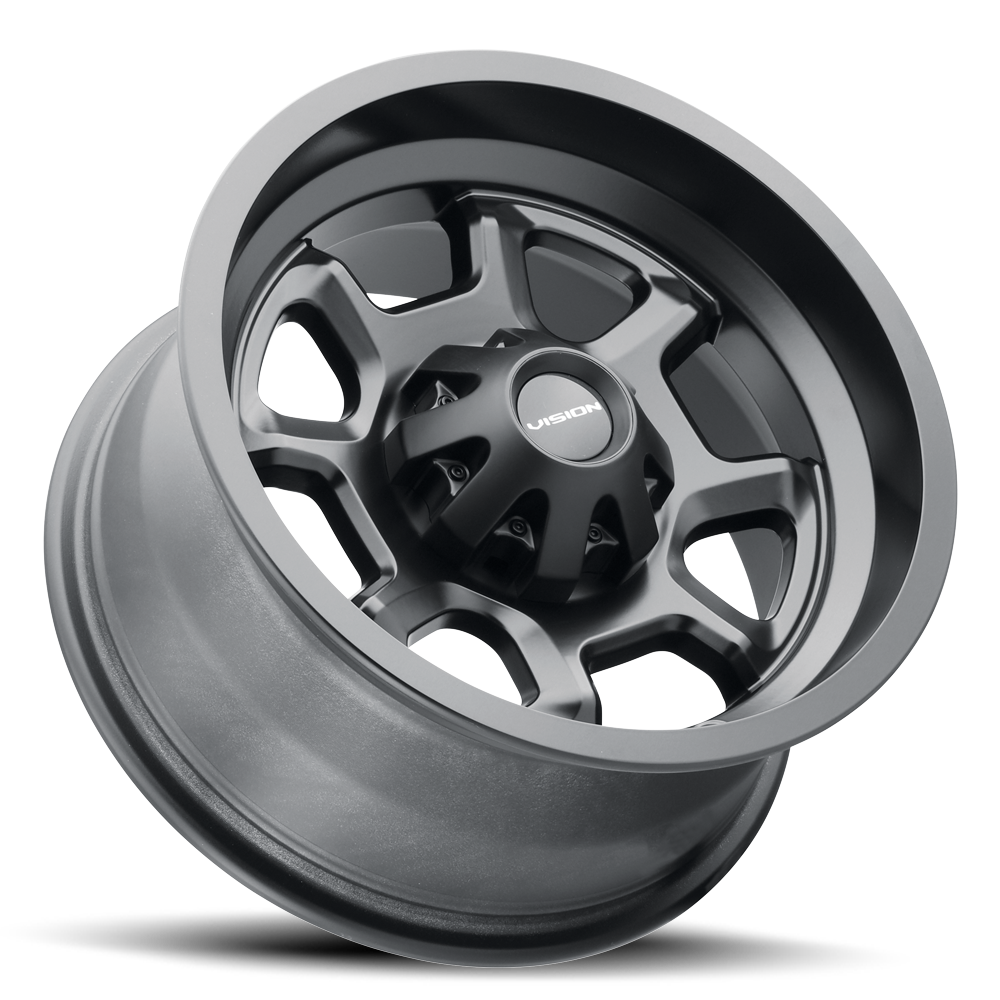 4 New 14x7 Vision 415 Bomb Matte Black 4x110 ET38.1 Wheels Rims | eBay