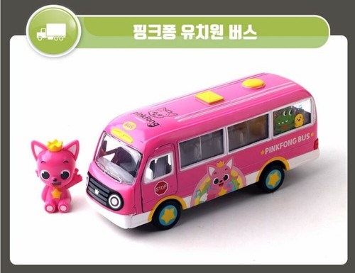 Pinkfong Diecast Kindergarten Bus Pull Back Pink Car Figure Baby Kids ...