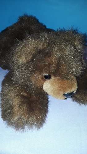 Vintage 1988 MJC Purr-fection Brown Bear Plush 11" Laying Stuffed ...