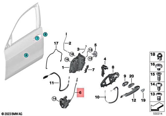 Genuine BMW X5/x6 Front Left LH Door Lock Bowden Cable SCA 51207419839 ...