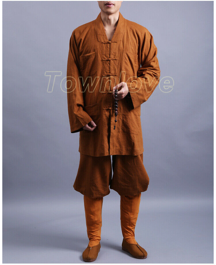 Shaolin Kung Fu Uniform Tai Chi Zen Monk Lay Suit Buddhists Meditation ...