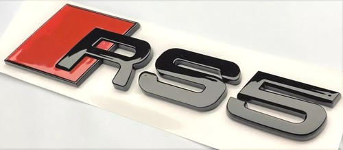 BLACK RS5 REPLACEMENT FOR AUDI REAR TRUNK EMBLEM BADGE NAMEPLATE DECAL ...