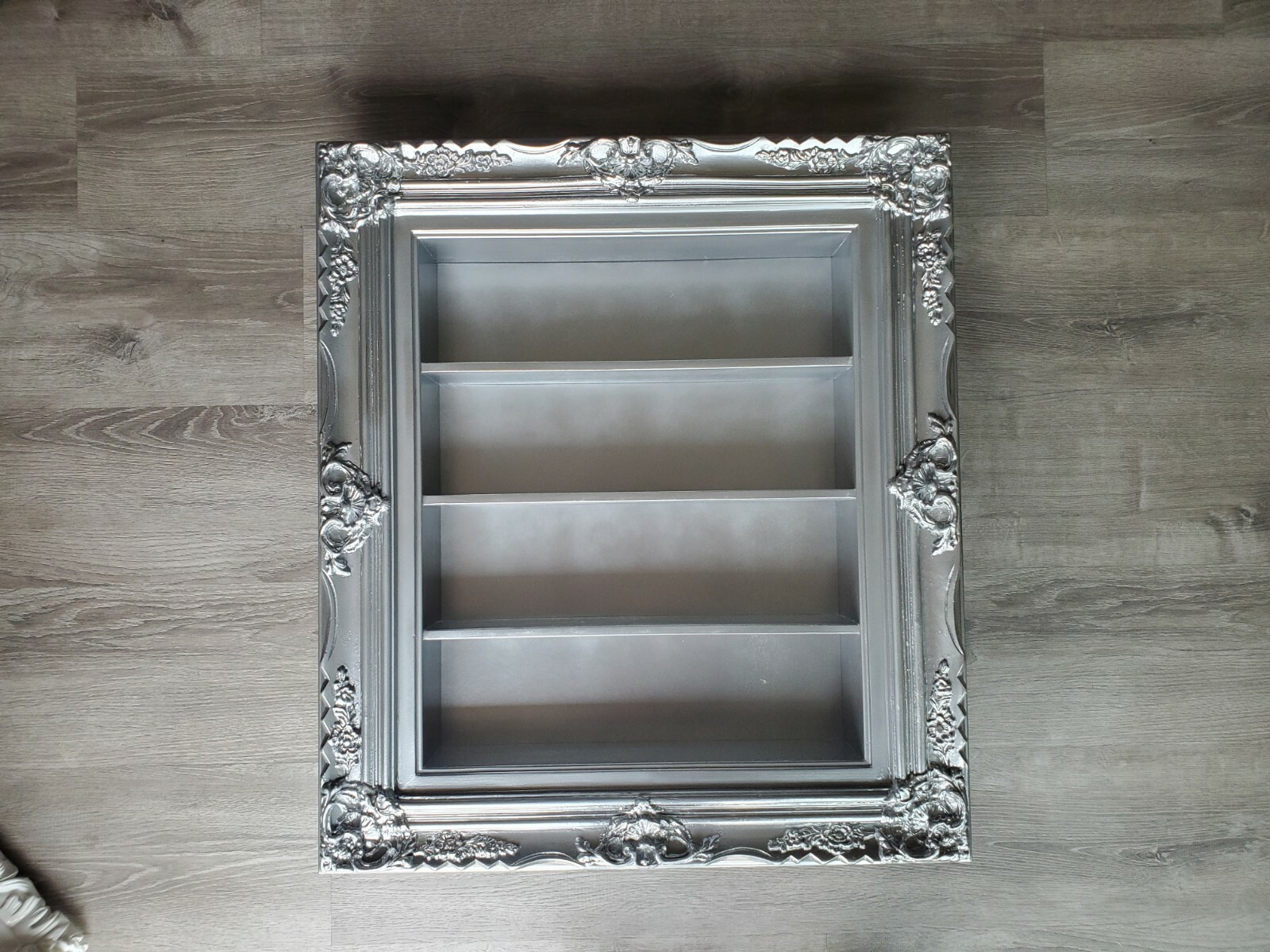 20x24 Silver Wall Frame Display with Shelves, Spice Rack, Essential Oil ...