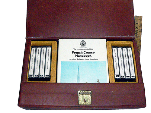 Vintage French Linguaphone 8 Cassette Tapes and 4 Books French Language ...