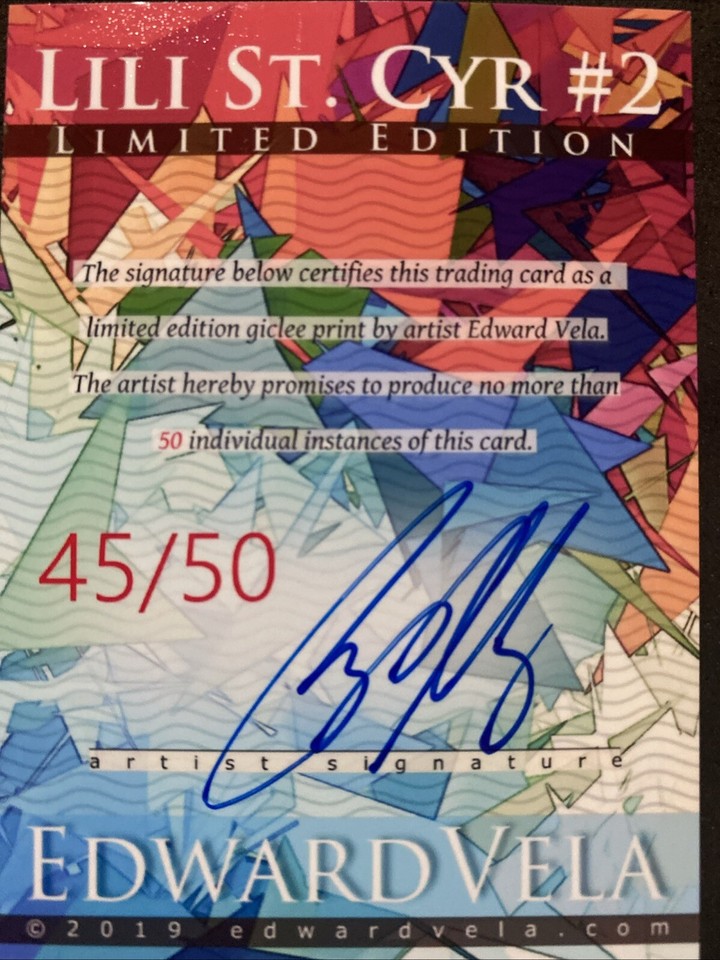 Lili St. Cyr #2 Art Card Limited Numbered xx/50 Edward Vela Signed 2019. | eBay