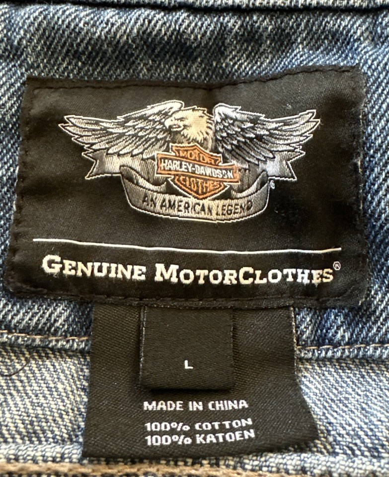 Genuine HARLEY DAVIDSON Large Motorcycle Embroidered Patch Denim Jean ...