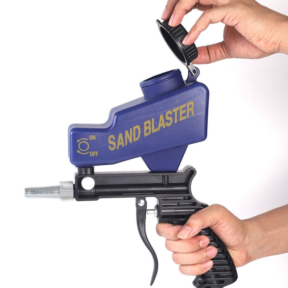 Hand Held Portable Media Spot Sand Blaster Gun Air Gravity Feed Rust ...
