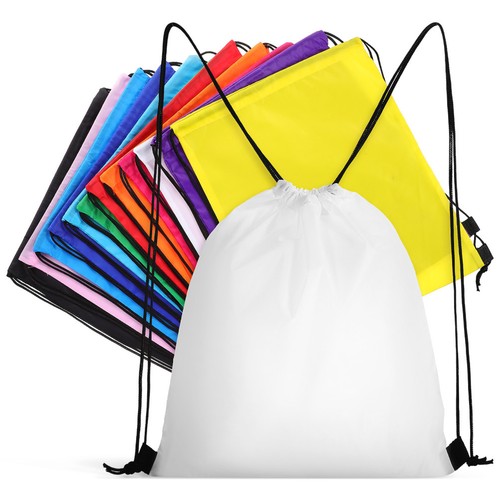 12 Pcs Drawstring Backpacks Draw String Bags Polyester Gym Bags For Men ...