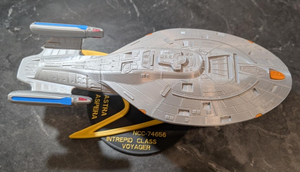USS Voyager Starship Model with Display Stand - 3D Printed Hand ...