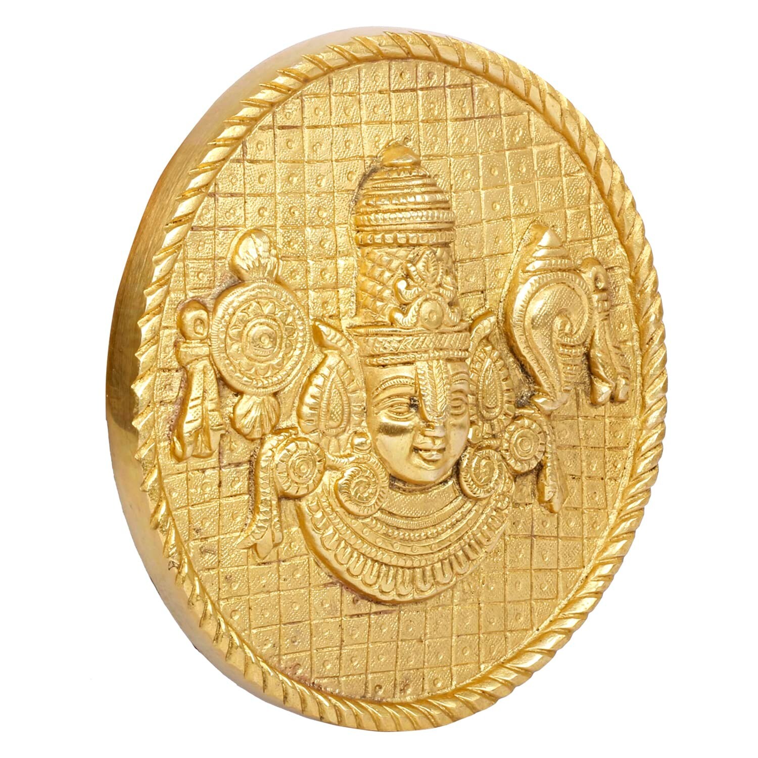 Brass Lord Tirupati Balaji Sri Venkateswara Balaji with Shankh Chakra ...