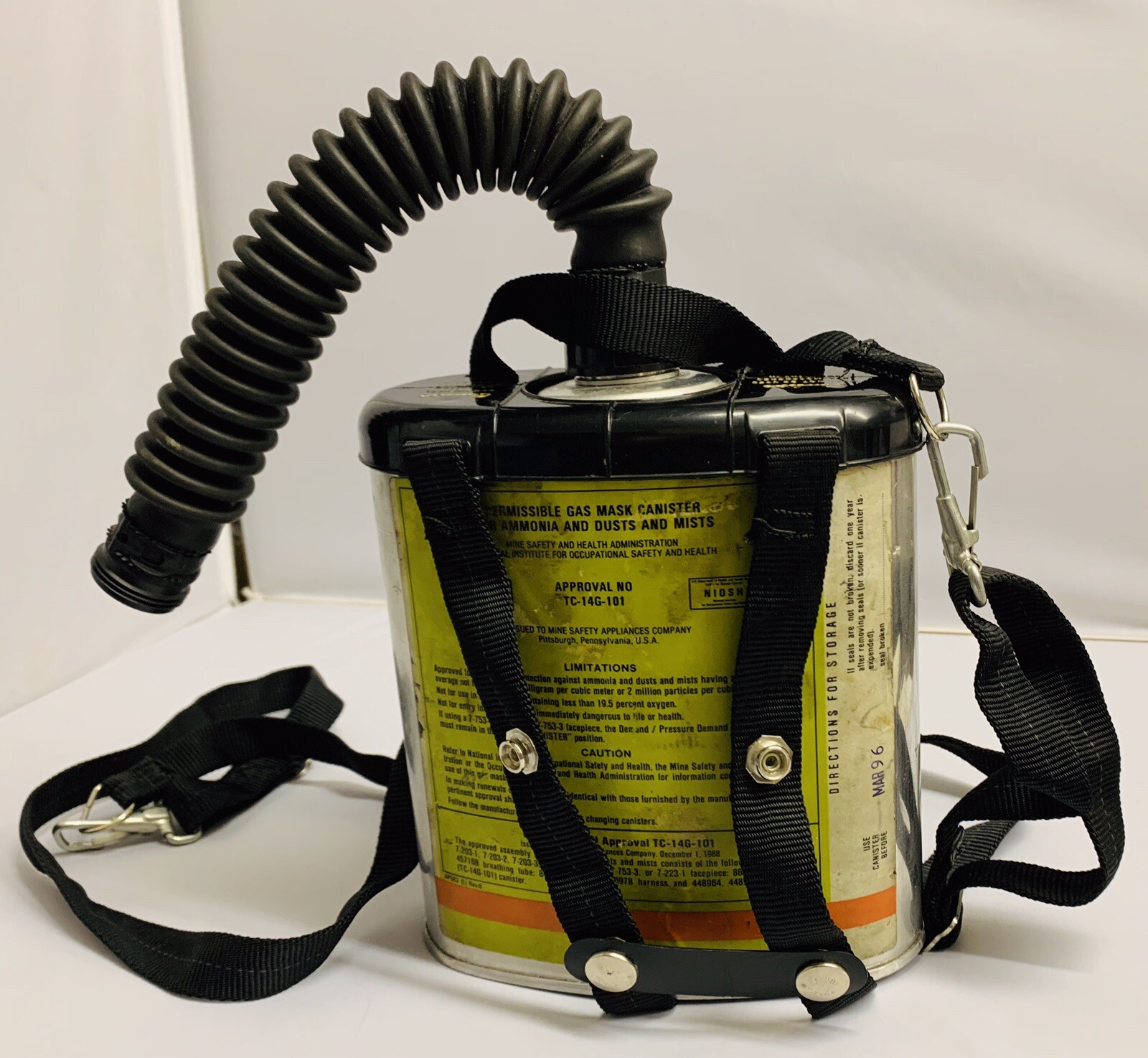 MSA Gas Mask Canister Type Full Face & Canister & Case | eBay