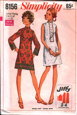 8156 Vintage Simplicity SEWING Pattern Misses 1960s Jiffy Junior Petite ...