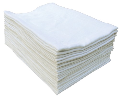 10x White Muslin Squares Baby Muslins Cloths Nappy Inserts 100% Cotton ...