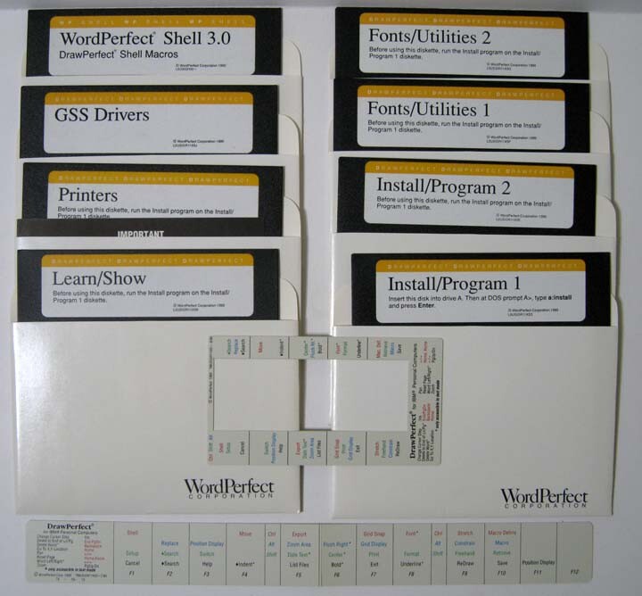 WordPerfect ® DrawPerfect ® DOS For PC On Eight 5.25" Floppy Disks ...