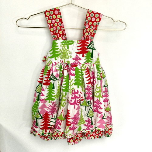 Jelly the Pug Girls Multi-Color Tree Christmas Sassy Ruffle A-Line ...