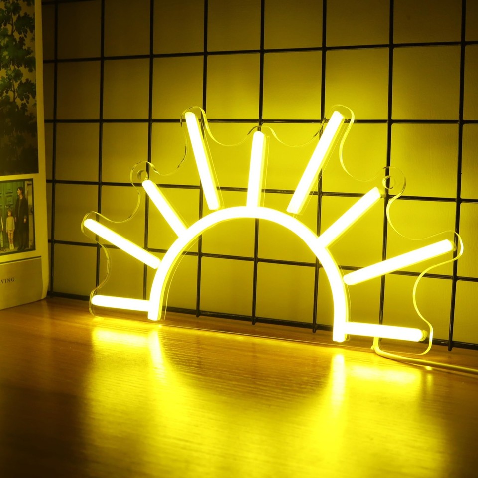 Sunrise Neon Sign for Wall Decor, Sunset Night Light with Dimmable ...