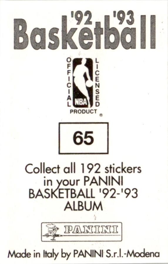 1992 Panini Stickers #65 Terry Davis Dallas Mavericks | eBay