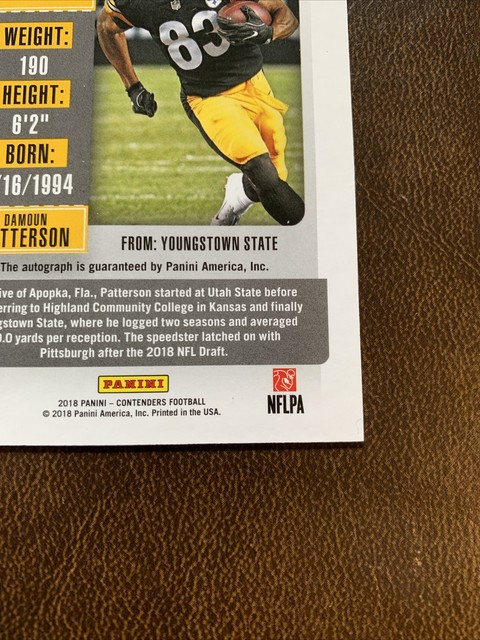 2018 Panini Contenders - Rookie Ticket Autograph #198 Damoun Patterson ...