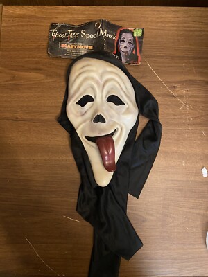 1997 Fun World SCARY MOVIE Spoof Mask Ghost Face SCREAM HORROR New w ...