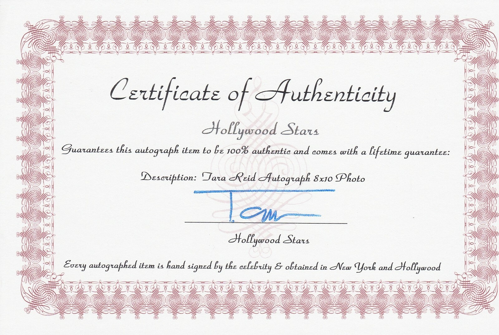 TARA REID - Sexy Blonde 8x10 Photo Hand Signed Autograph with COA ...