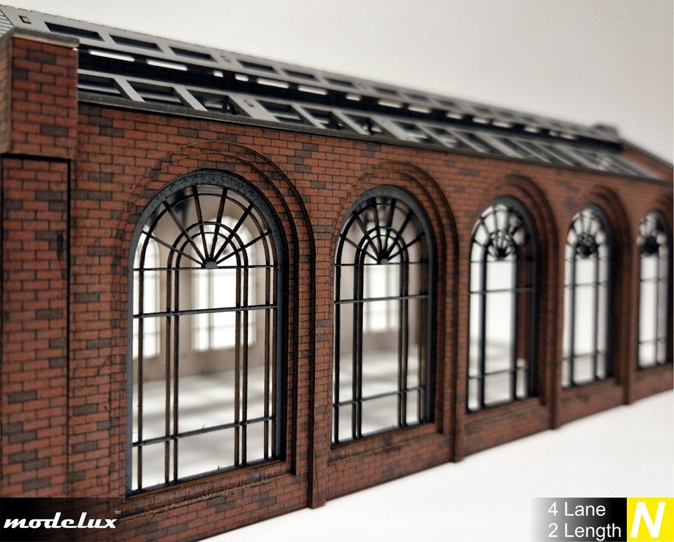Modelux N Gauge 'Cheltenham' 4 Lane Double Length Engine Shed Kit | eBay UK