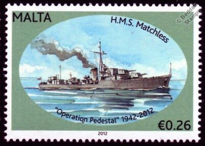 HMS MATCHLESS G52 Royal Navy M-Class Destroyer Warship WWII Malta ...