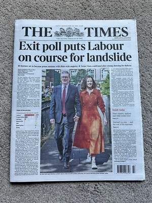 The Times 5th July 2024 5/7/24 Labour Win General Election 2024 | eBay