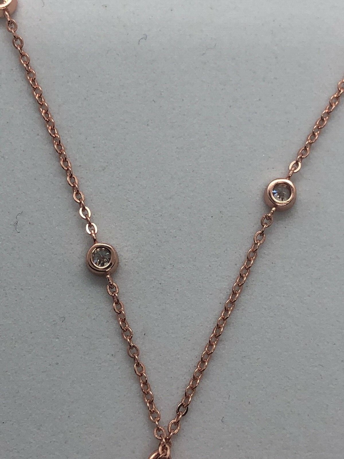 Isabella m sterling silver rose gold plated cubic zirconia stones women ...