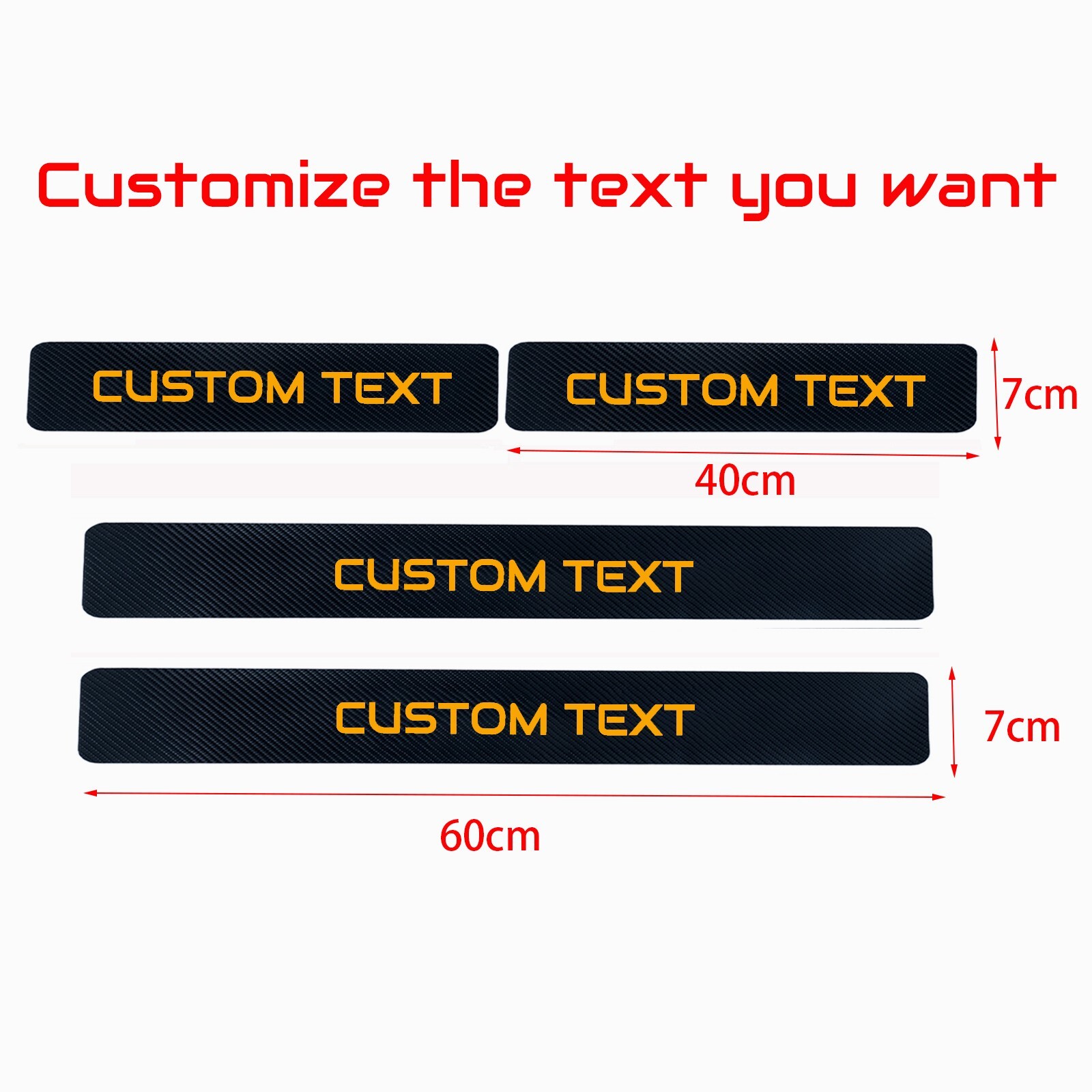 Custom Text Car Door Plate Sill Scuff Anti Scratch Decal Sticker ...