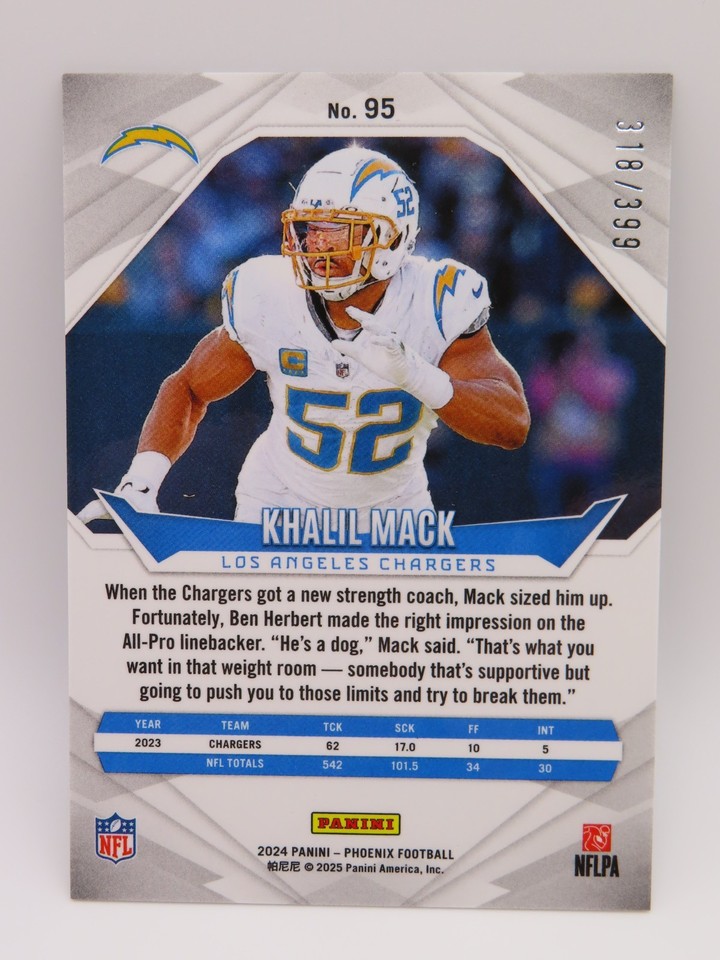 Khalil Mack (Chargers) 2024 Panini Phoenix #95 PHOENIX Prizm /399 | eBay