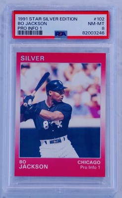1991 Star Silver Edition Bo Jackson Pro Info 1 /2000 #102 PSA 8 NM-MT ...